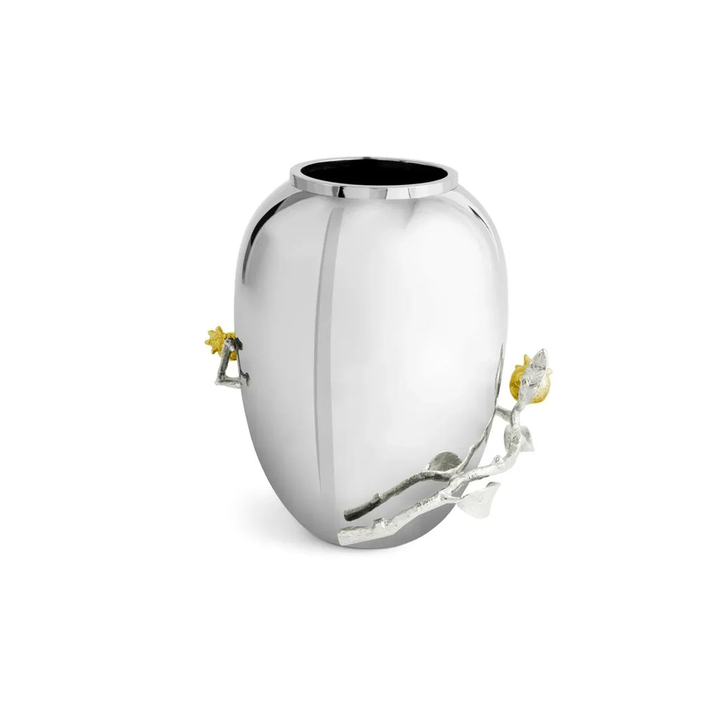 Pomegranate Silver & Gold Vase – Michael Aram